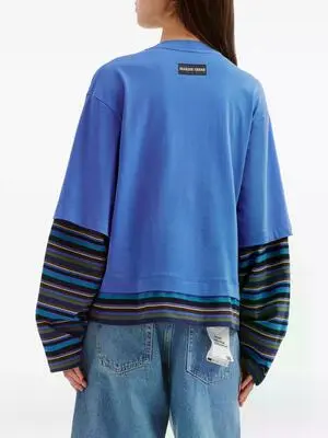 MARINE SERRE Layered-sleeve Moon-patch T-shirt