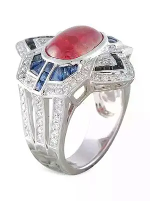 LB EXCLUSIVE Multi-stone Geometric Cocktail Ring - Silver