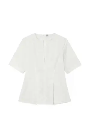 TOTEME Split-neck Pleated Blouse - White