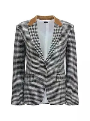 TOM FORD Houndstooth Long-sleeve Blazer - Black