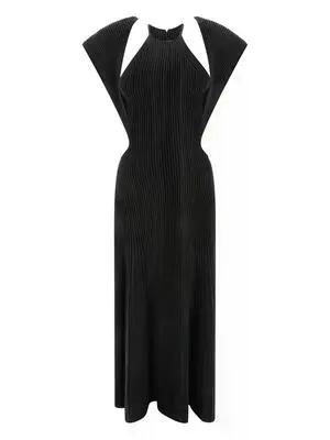 Chloé Ribbed Cut-out Maxi Dress - Black