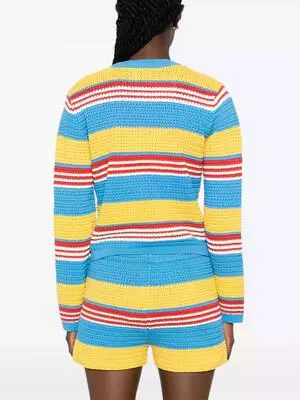 Posse Tammy Striped Crochet Shorts