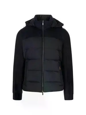 MOORER Zip-up Hooded Jacket - Blue