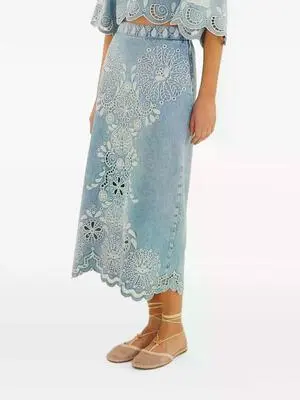 Farm Rio Embroidered Skirt