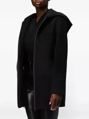 HANITA Zip-up Hooded Coat - Black