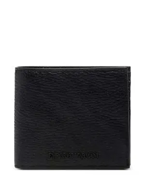Emporio Armani Logo-debossed Grained-leather Wallet - Black