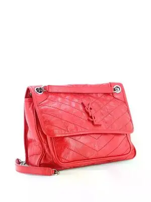 Saint Laurent Niki Chain Flap Bag Matelasse Chevron Leather Medium Shoulder Bag