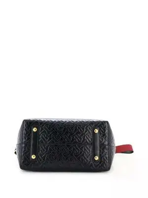 Burberry Belt Monogram Embossed Leather Small Tote Bag