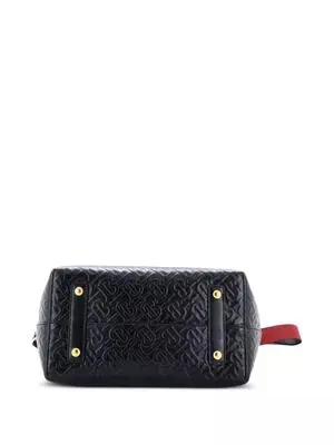 Burberry Monogram Embossed Leather Tote Bag