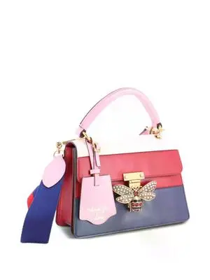 Gucci Queen Margaret Colorblock Leather Satchel - Blue