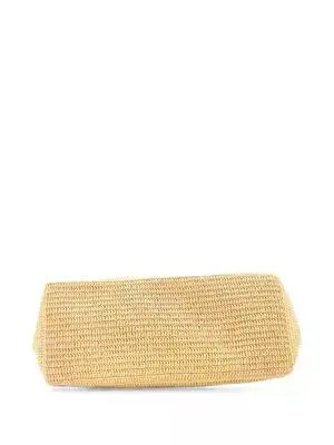 Saint Laurent Logo Supple Embroidered Raffia Tote Bag