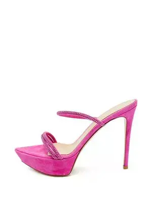 GIANVITO ROSSI Crystal Embellished Stiletto Platform Sandals - Pink