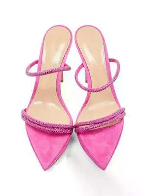 GIANVITO ROSSI Crystal Embellished Stiletto Platform Sandals - Pink