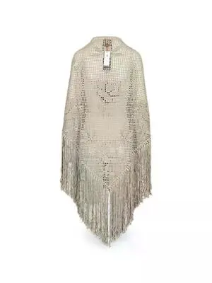 CHIARA IS Fringe-trim Knitted Shawl - Neutrals