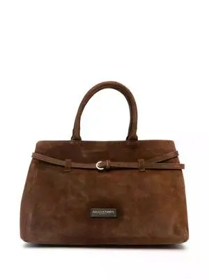 ADRIANNA FERETTI Buckle-detail Suede Tote Bag - Brown