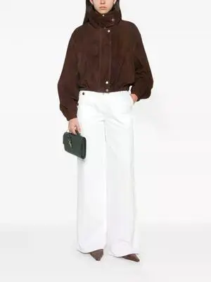 Max Mara Button-detail Wide-leg Trousers - White