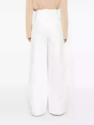 Max Mara Button-detail Wide-leg Trousers - White