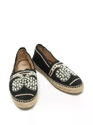 Fendi Pearl Embellished Espadrilles