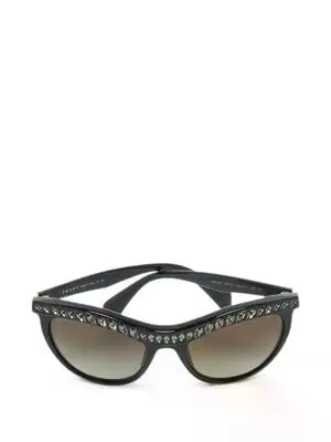 Prada Crystal-embellished Cat-eye-frame Sunglasses - Black