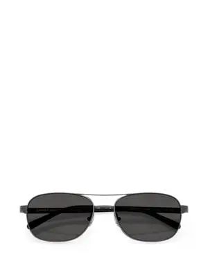 Brooks Brothers Matte Gunmetal Aviator Sunglasses