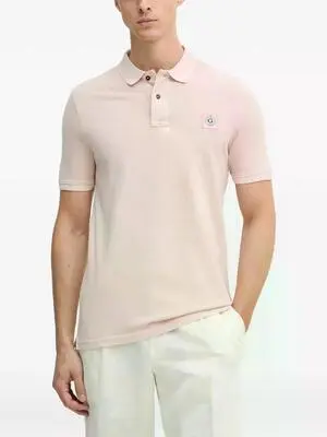 Guess Logo-patch Short-sleeve Polo Shirt - Pink