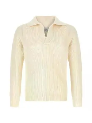 RIVIERA Ribbed Polo Sweater - Neutrals