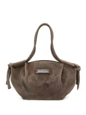 ADRIANNA FERETTI Suede Knot Detail Tote Bag - Brown
