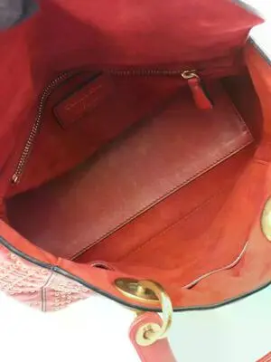 Dior Lambskin Cannage Studded Satchel - Red