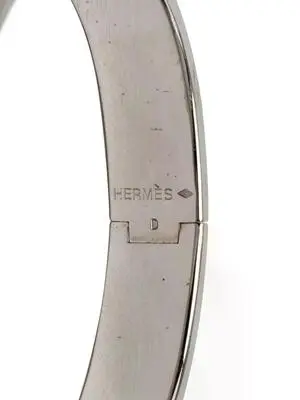 Hermès Enamel And Palladium-plated Metal Clic H Bracelet Pm - Black