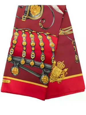 Hermès 20th Century Harnais De Cour Silk Scarf 90 Scarves - Red