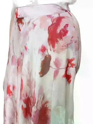 HANITA Floral-print Chiffon Skirt - Neutrals