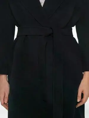Max Mara Belted Long Sleeve Coat - Blue