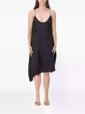 Ter Et Bantine Asymmetric Spaghetti-strap Dress - Black