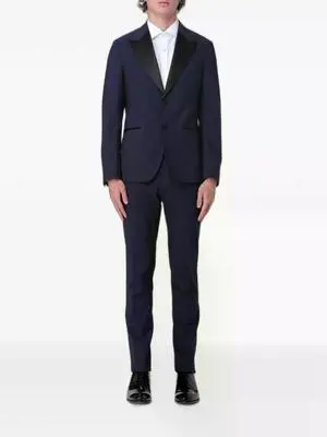 Eleventy Single-breasted Peak-lapel Suit - Blue