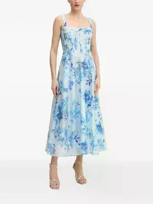 Bardot Floral-print Corset Midi Dress