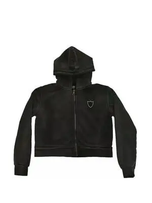 HTC LOS ANGELES Logo Embroidered Zip-up Hoodie - Black
