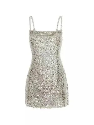 CUANNA Kim Sequinned Mini Dress - Silver