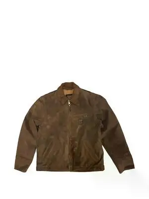 HTC LOS ANGELES Zip-up Suede Jacket - Brown