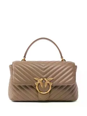 Pinko Love Birds Chevron-quilted Tote Bag - Brown