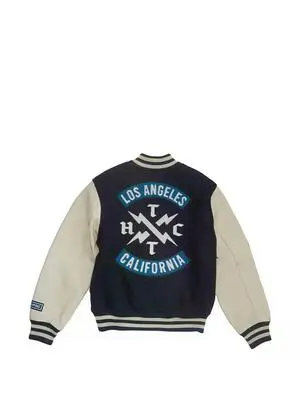 HTC LOS ANGELES Embroidered-patch Varsity Jacket - Blue