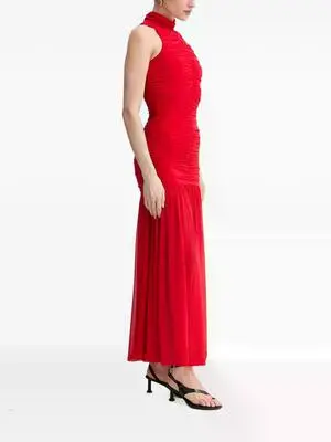 Bardot Orlana Ruched High-neck Maxi Dress