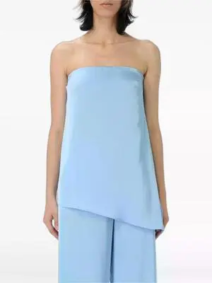 HANITA Asymmetric Strapless Top - Blue