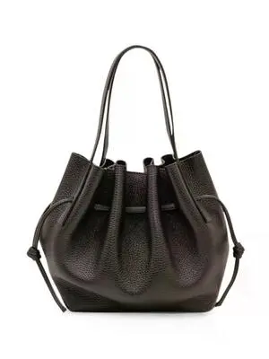 Yuzefi Mini Scallop Pebble-leather Tote Bag - Black
