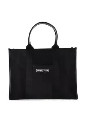 Balenciaga Hardware Canvas Medium Tote Bag - Black