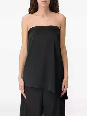 HANITA Asymmetric Strapless Top - Black