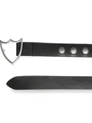 HTC LOS ANGELES Shield Buckle Studded Leather Belt