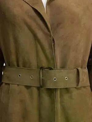 GOLDEN GOOSE Belted Waist Suede Coat