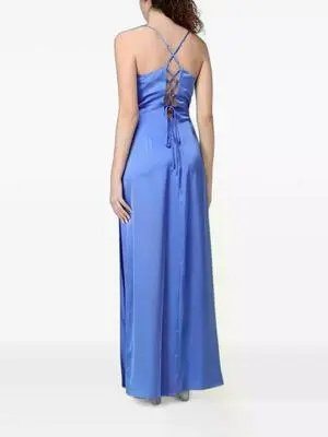 HANITA Maxi Lace-up Satin Dress