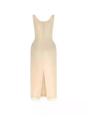 Magda Butrym Lace-insert Midi Dress - Neutrals