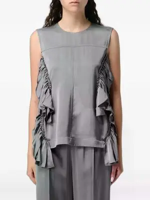 JIL SANDER Ruffle-trim Blouse - Grey
